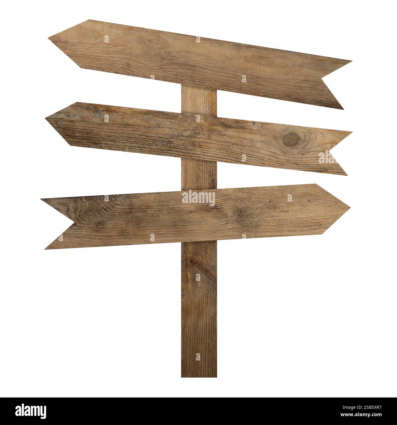Wooden signpost with arrow-shaped pointers isolated on white Stock ...