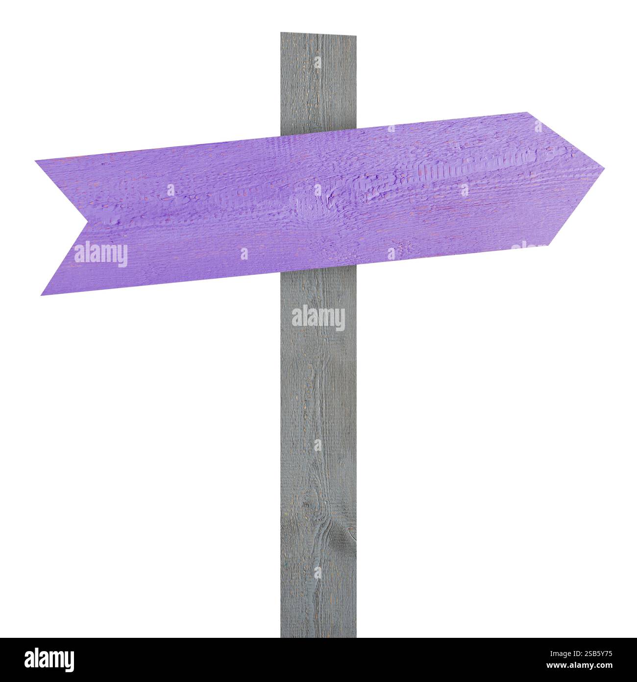 Pole with violet arrow-shaped pointer isolated on white Stock Photo - Alamy