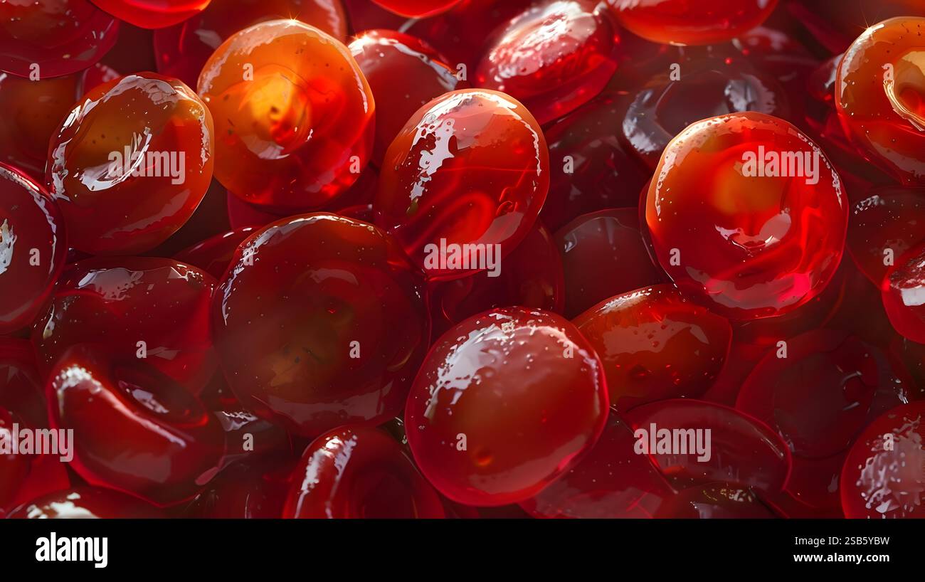 This scientific offers an extreme close-up view of various blood cells ...