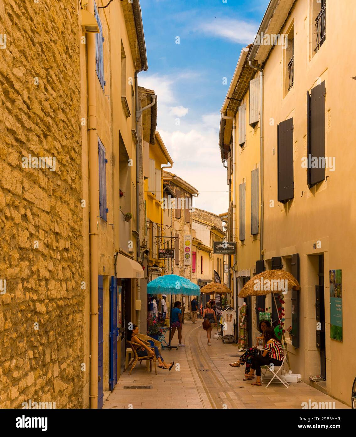 St Rémy, Buches du Rhone, France, 25.06.2018. Street in historic city ...