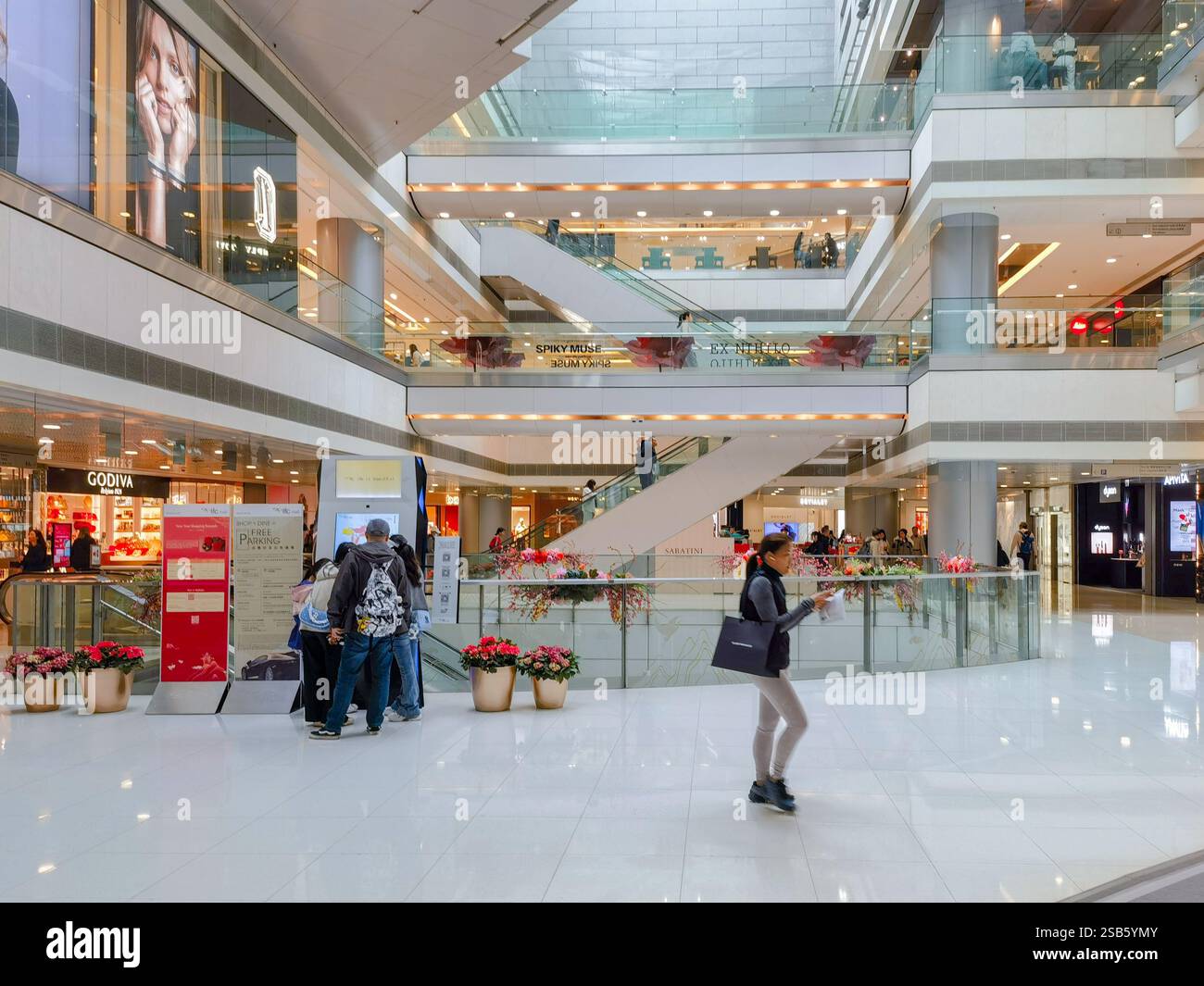 Hong Kong, China - February 01, 2025 : A bright, spacious shopping mall ...