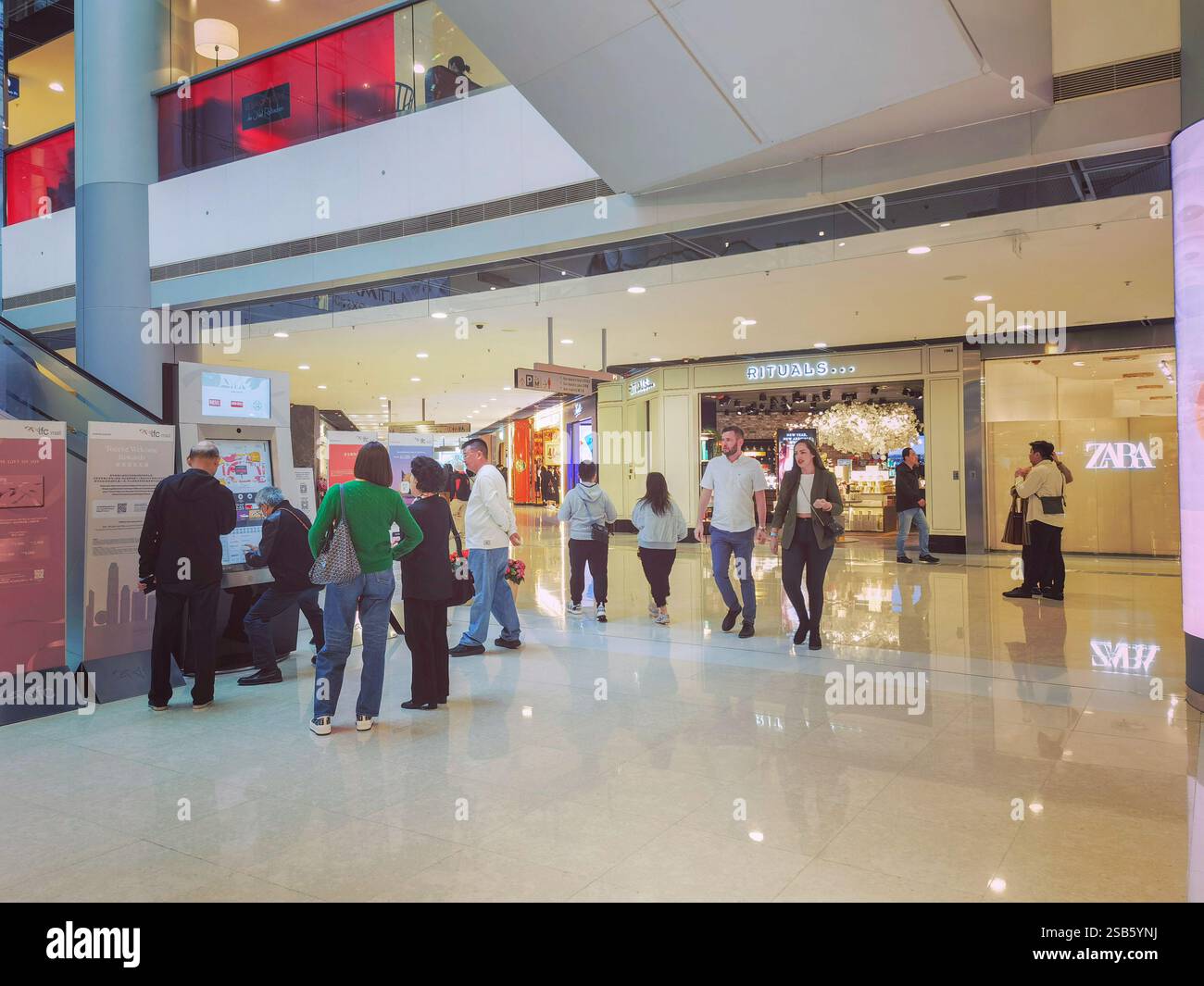Hong Kong, China - February 01, 2025 : A bustling shopping mall scene ...