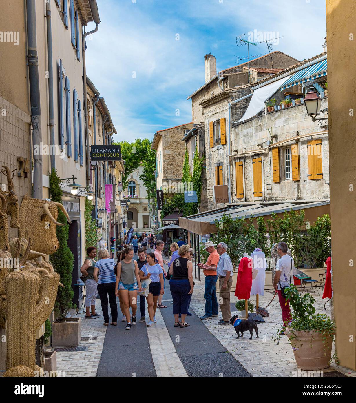 St Rémy, Buches du Rhone, France, 25.06.2018. Street in historic city ...