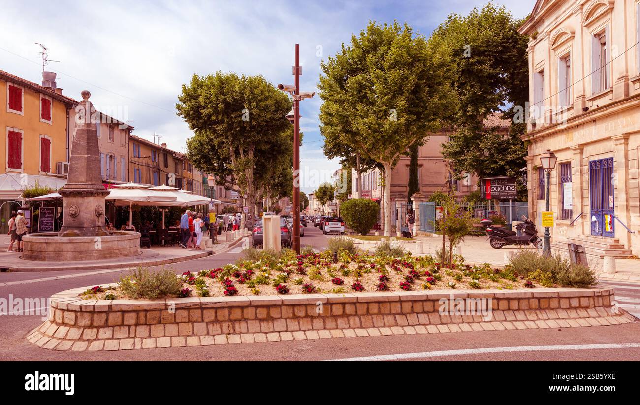 St Rémy, Buches du Rhone, France, 25.06.2018. Street in historic city ...