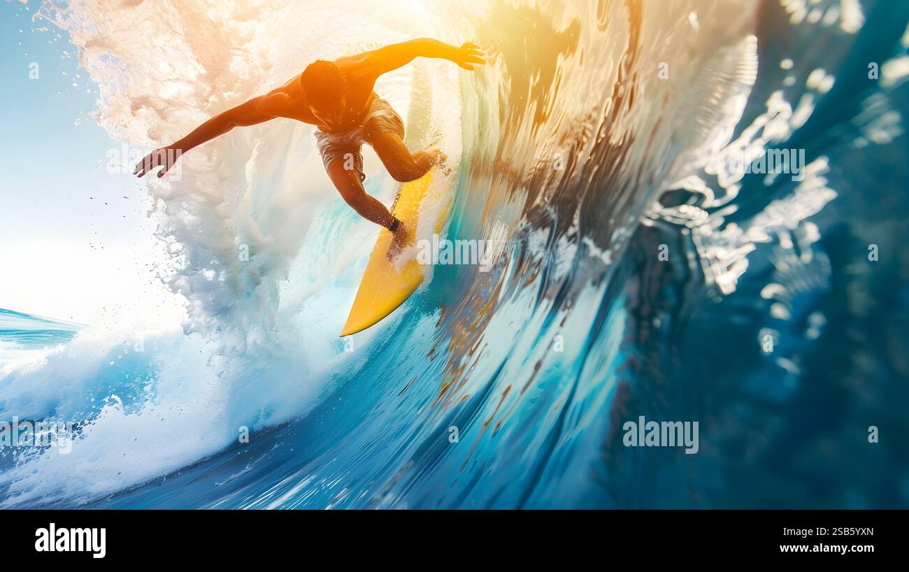 An exhilarating action shot capturing the dynamic thrill of summer ...