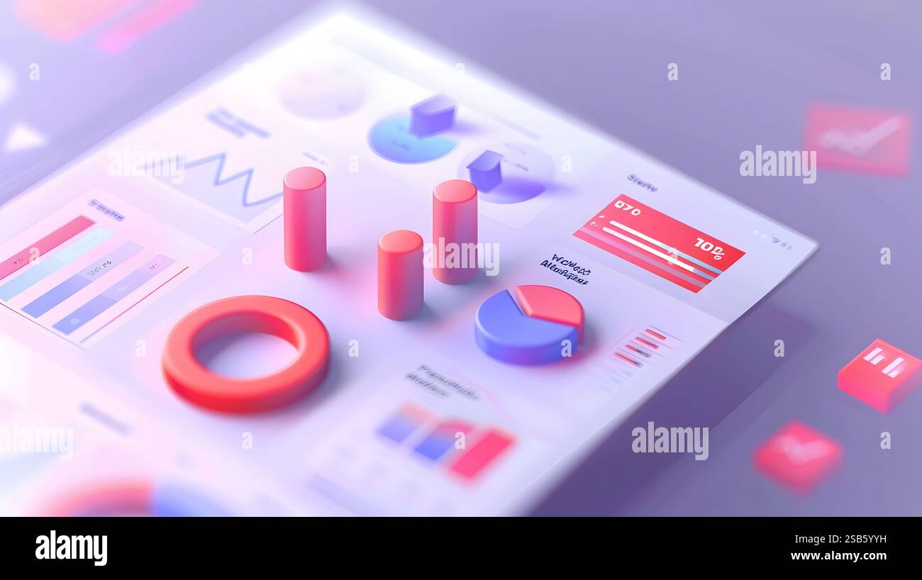 This visually striking 3D render showcases a vibrant array of dynamic ...