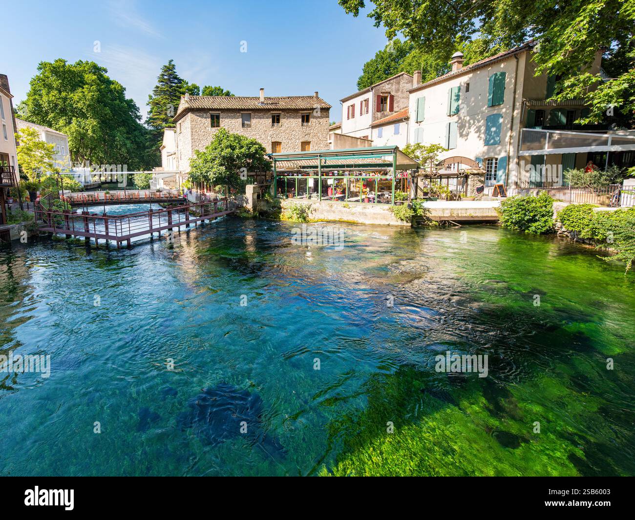 The headwaters of the Sorgue in Fontaine de Vaucluse. Vaucluse ...
