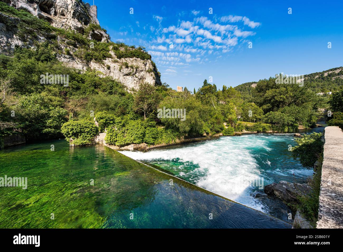 The headwaters of the Sorgue in Fontaine de Vaucluse. Vaucluse ...