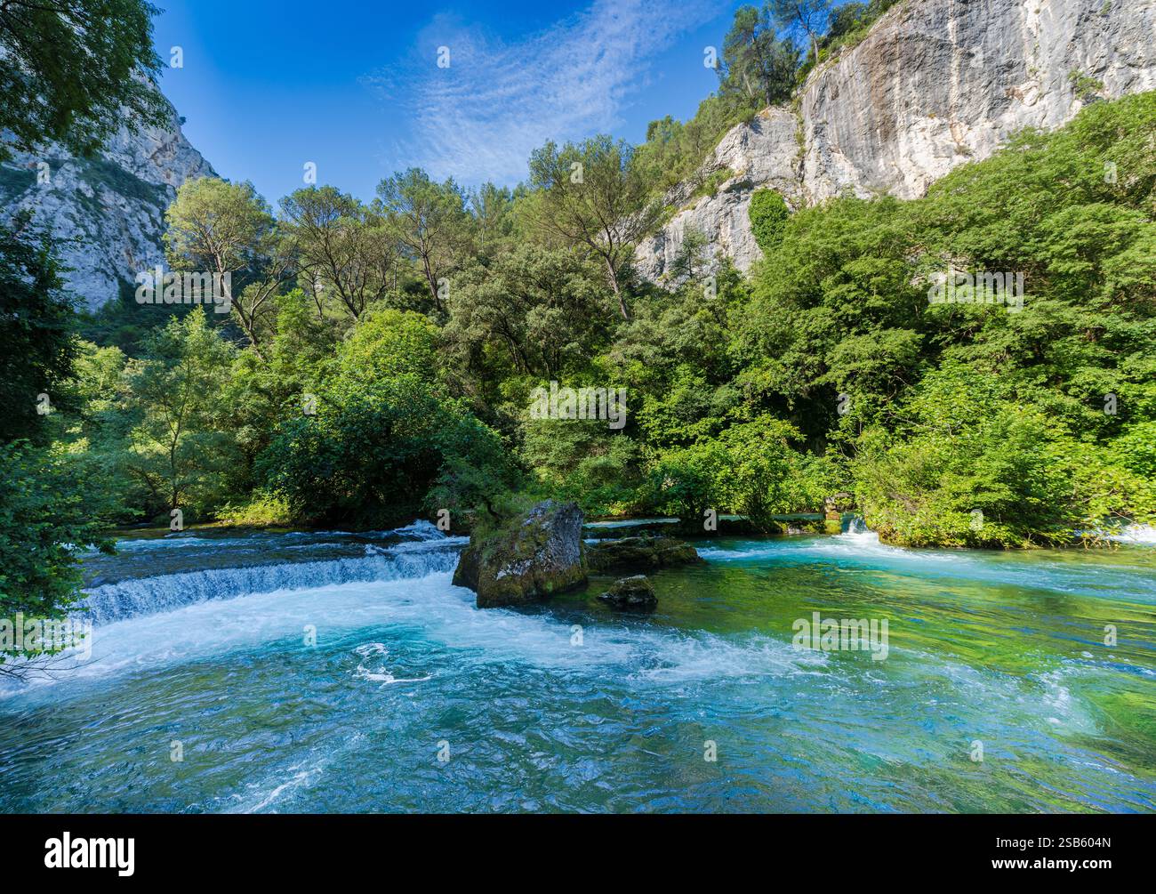 The headwaters of the Sorgue in Fontaine de Vaucluse. Vaucluse ...