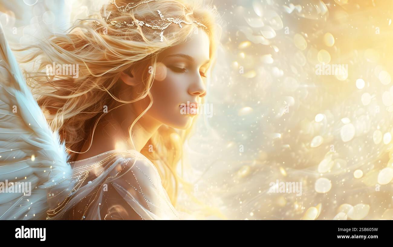 A captivating portrait showcasing the ethereal beauty of an angelic ...