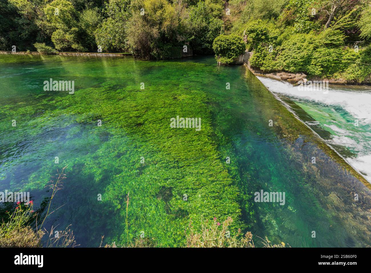 The headwaters of the Sorgue in Fontaine de Vaucluse. Vaucluse ...