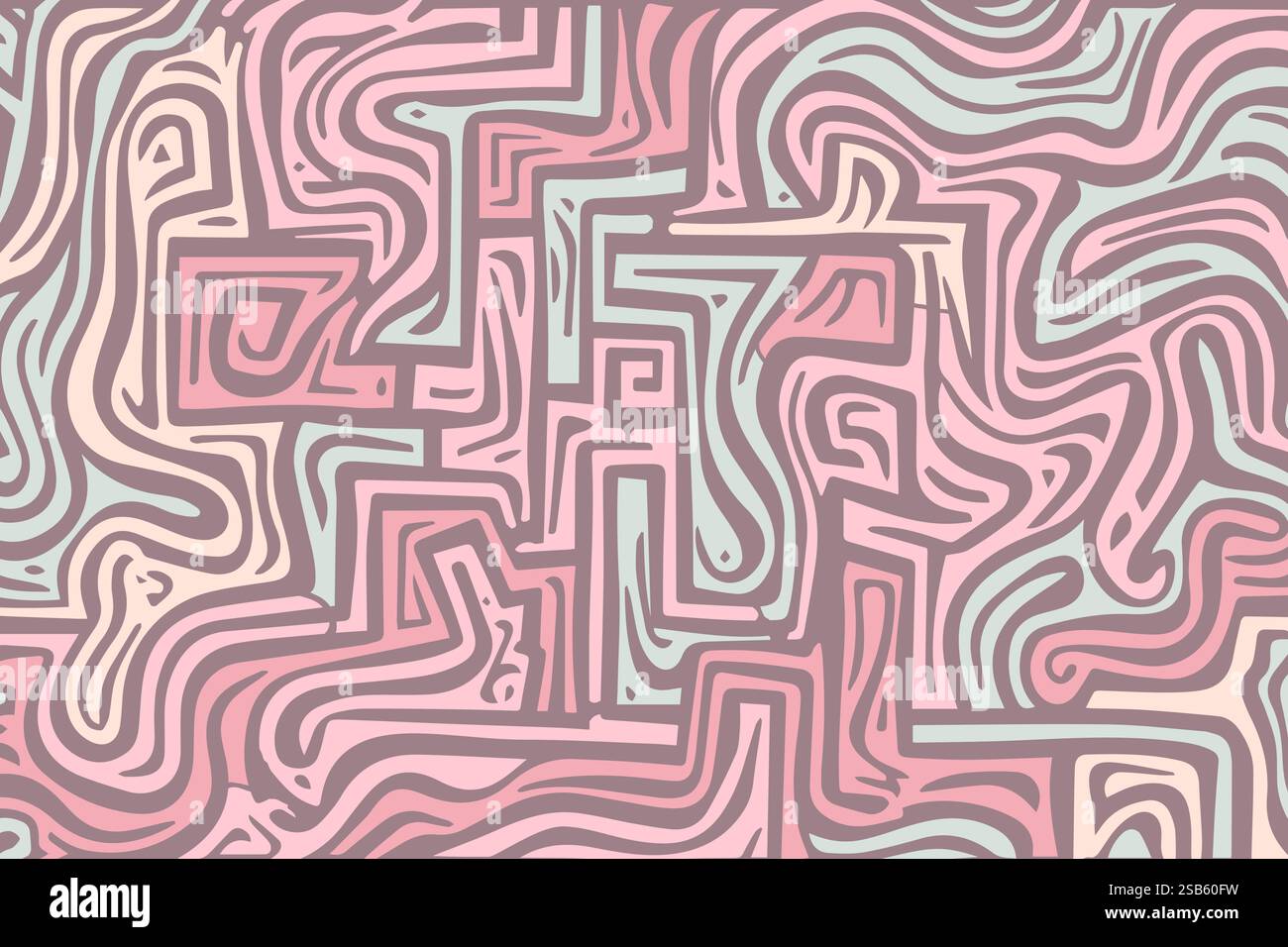 Abstract maze pattern in soft pastel colors creating an intricate design Stock Vector Image ...