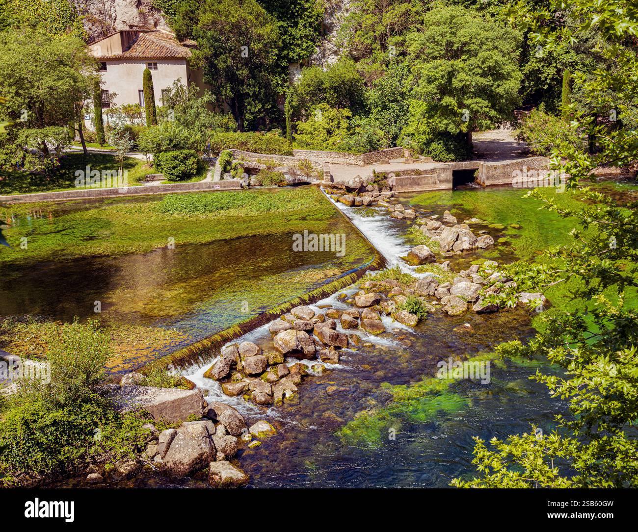 The headwaters of the Sorgue in Fontaine de Vaucluse. Vaucluse ...