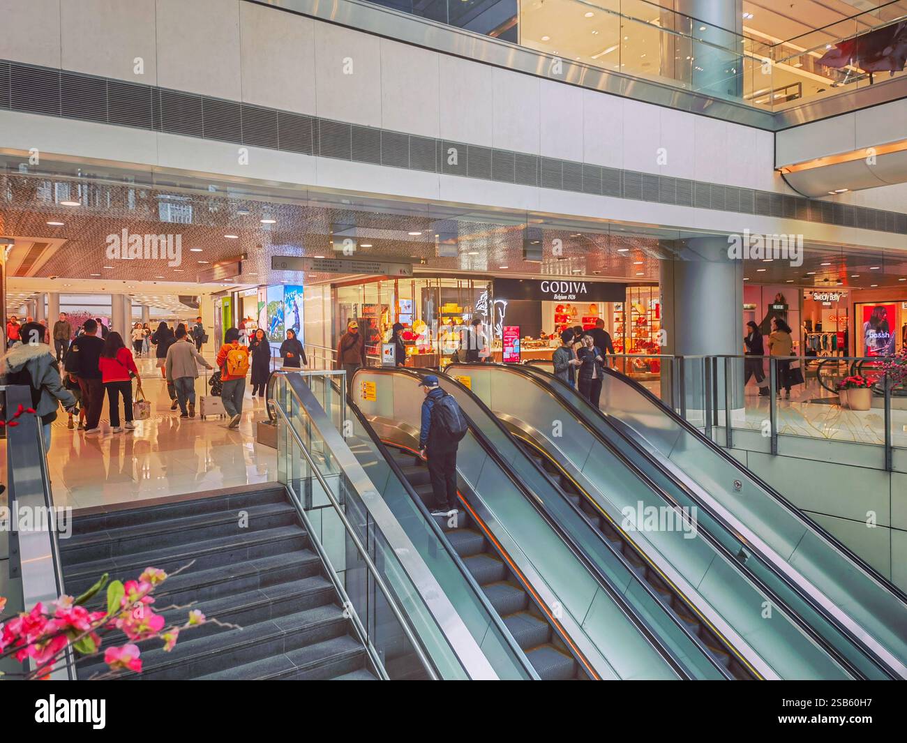 Hong Kong, China - February 01, 2025 : A bustling shopping mall during ...