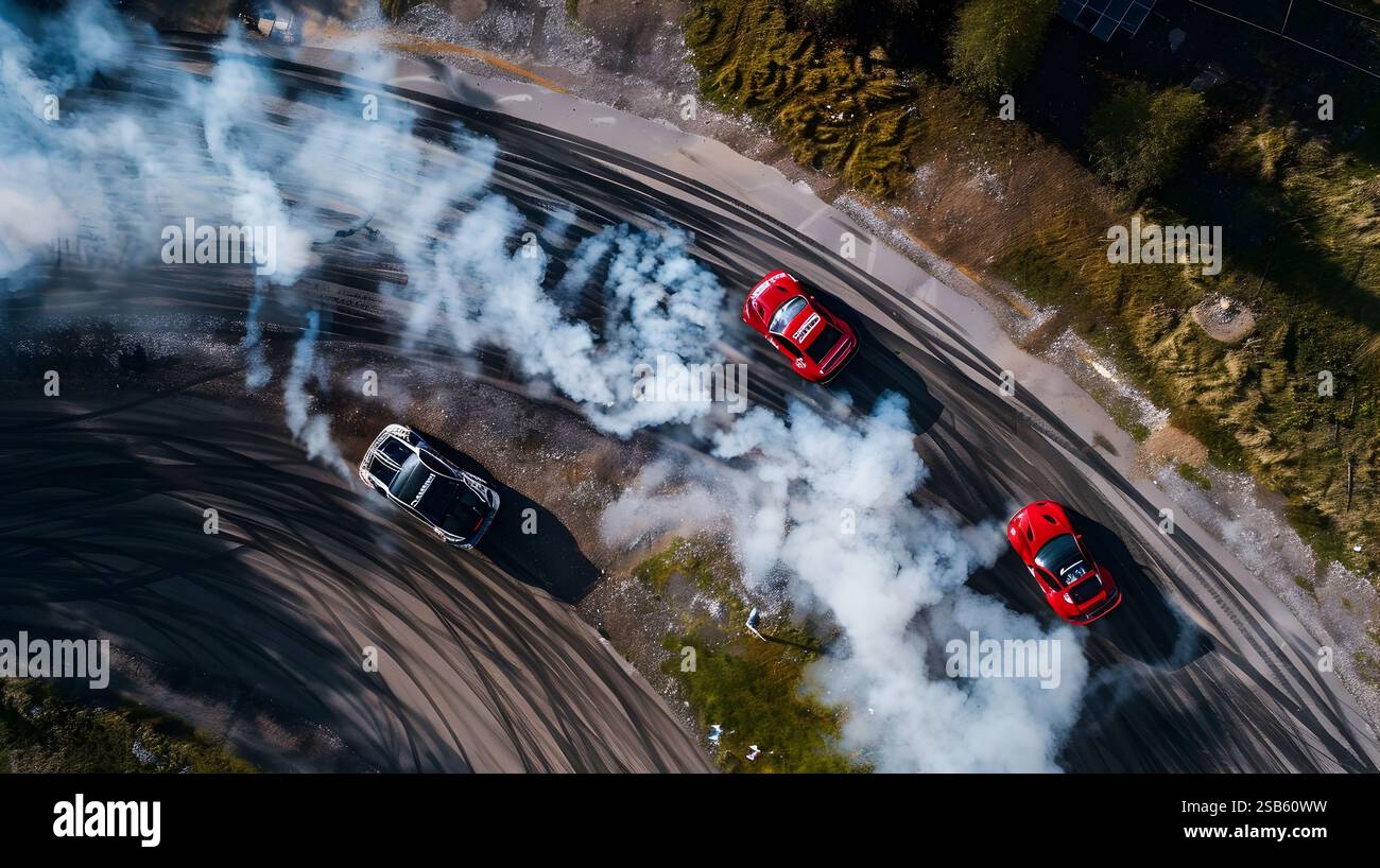 Captured from an aerial vantage point,this adrenaline-fueled scene ...