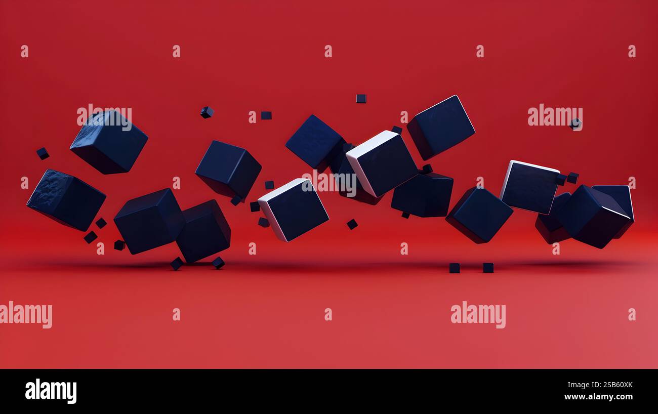 This dynamic image features a striking minimalist 3D design with a ...