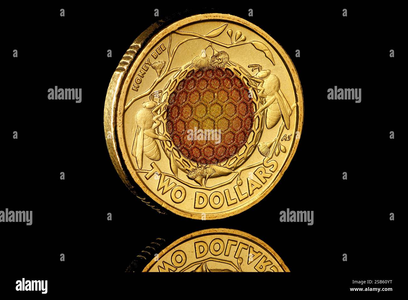 Australian $2 coin featuring the Honey Bee design that won an award for ...