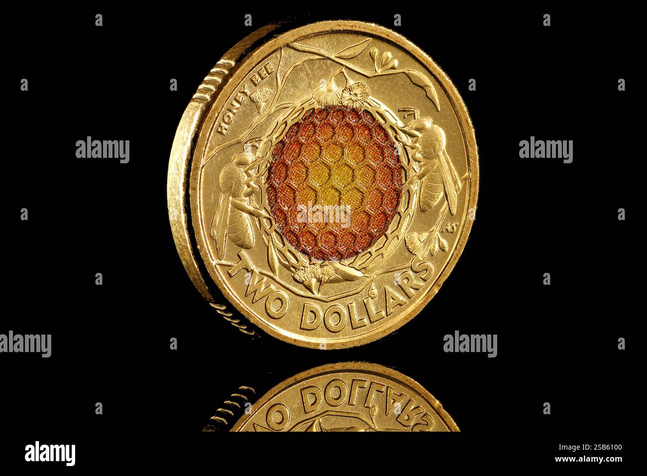 Australian $2 coin featuring the Honey Bee design that won an award for ...
