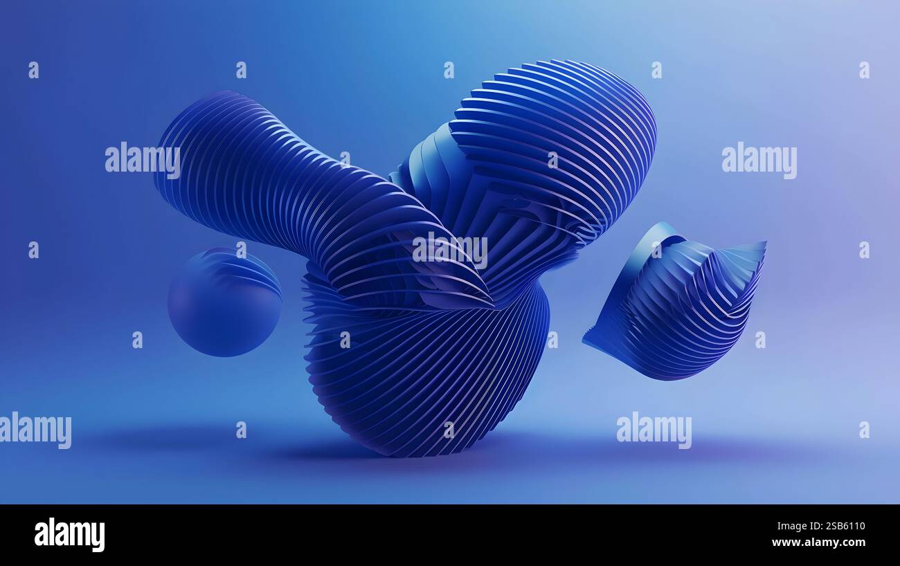 This captivating digital artwork features a surreal 3D composition of ...