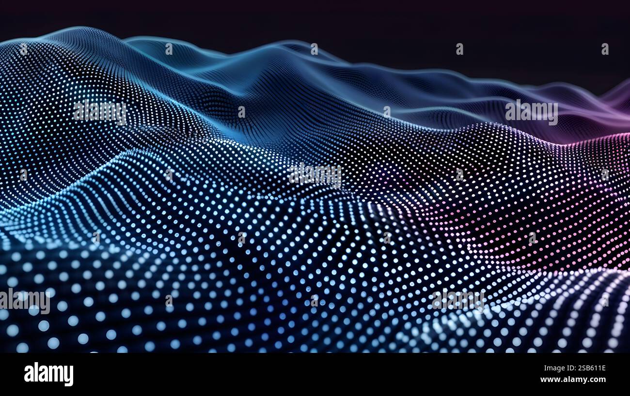 This stunning image depicts a captivating particle wave animation in a ...