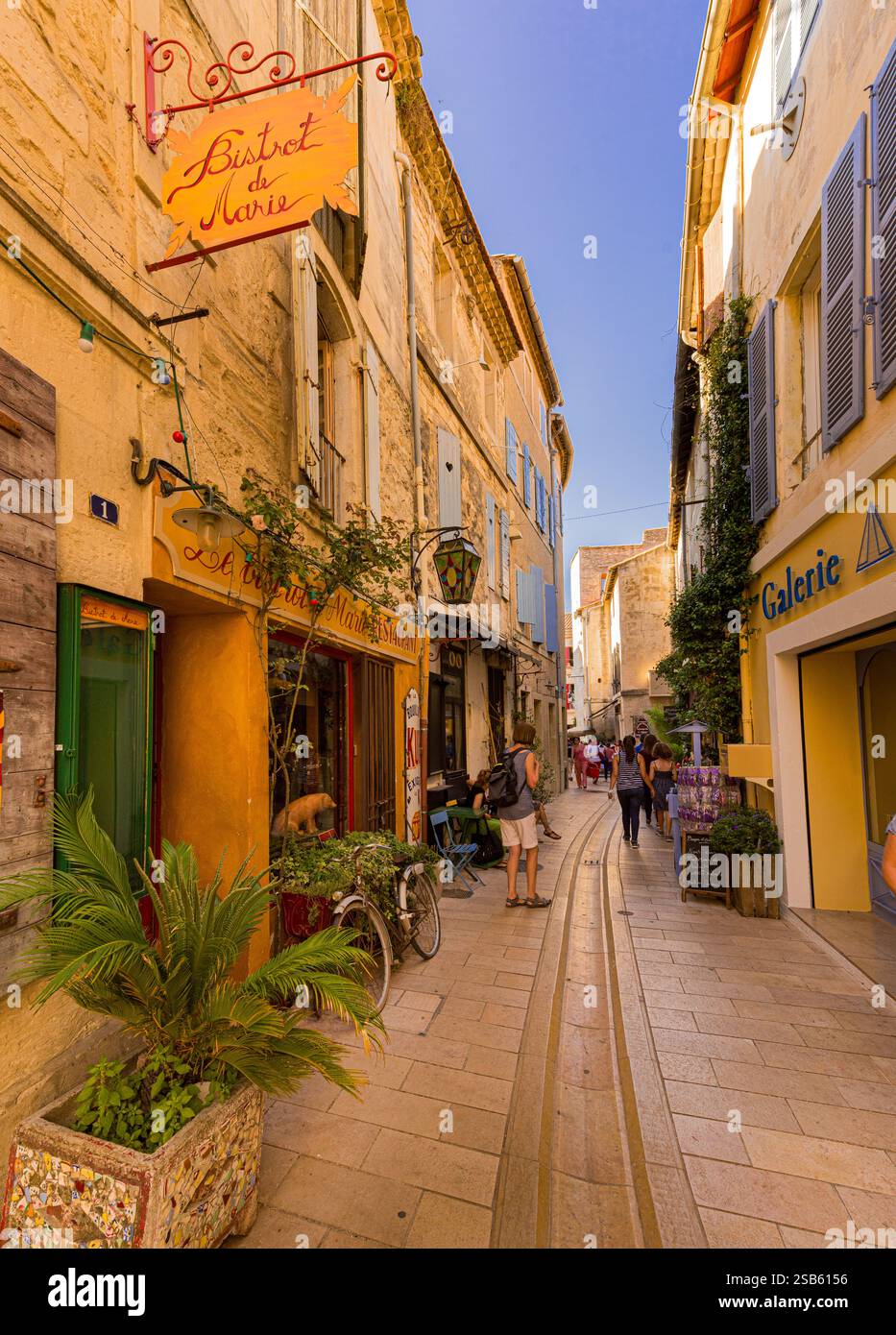 St Rémy, Buches du Rhone, France, 25.06.2018. Street in historic city ...