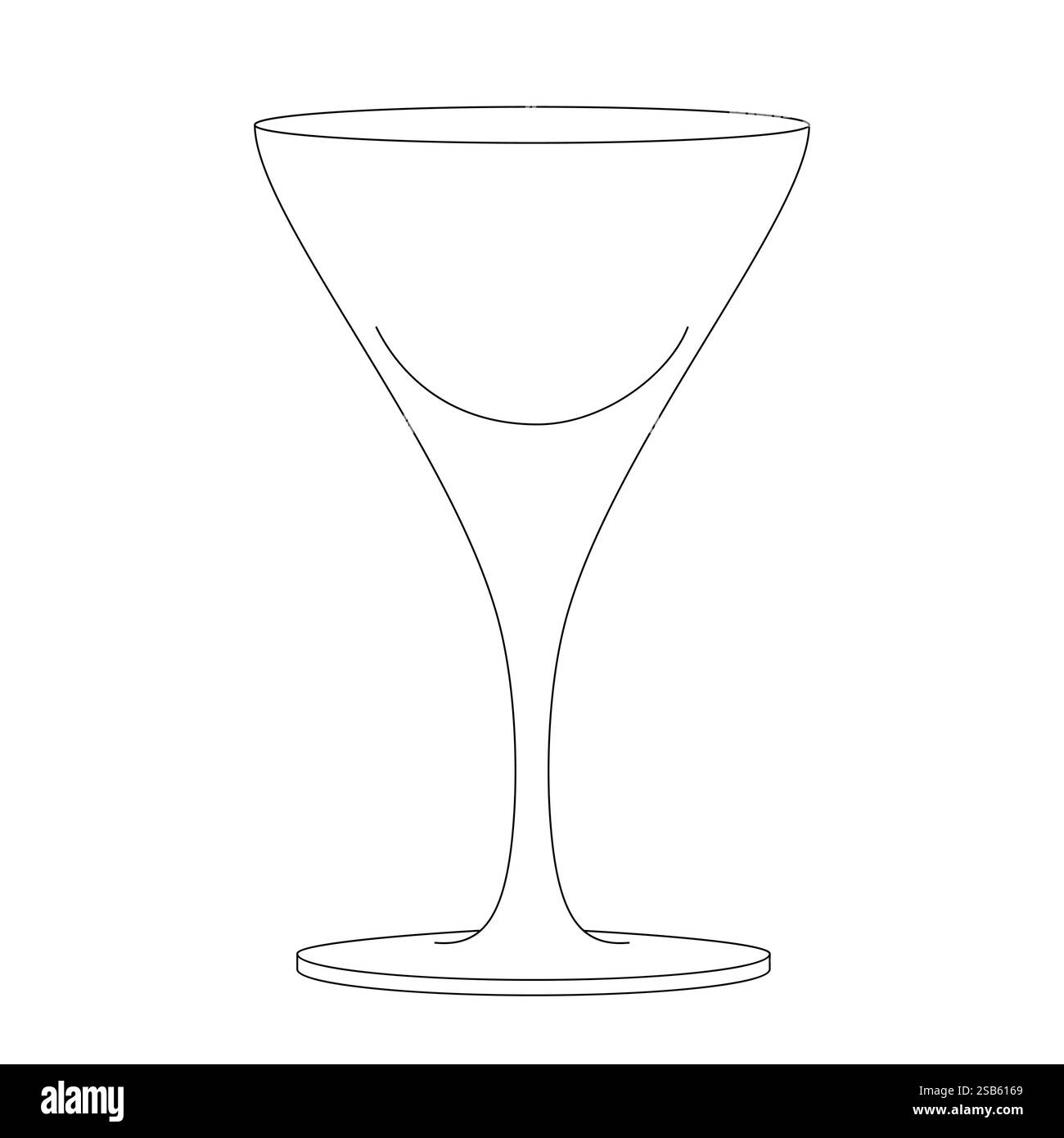 A simple line drawing featuring a wine glass, showcasing its elegant ...