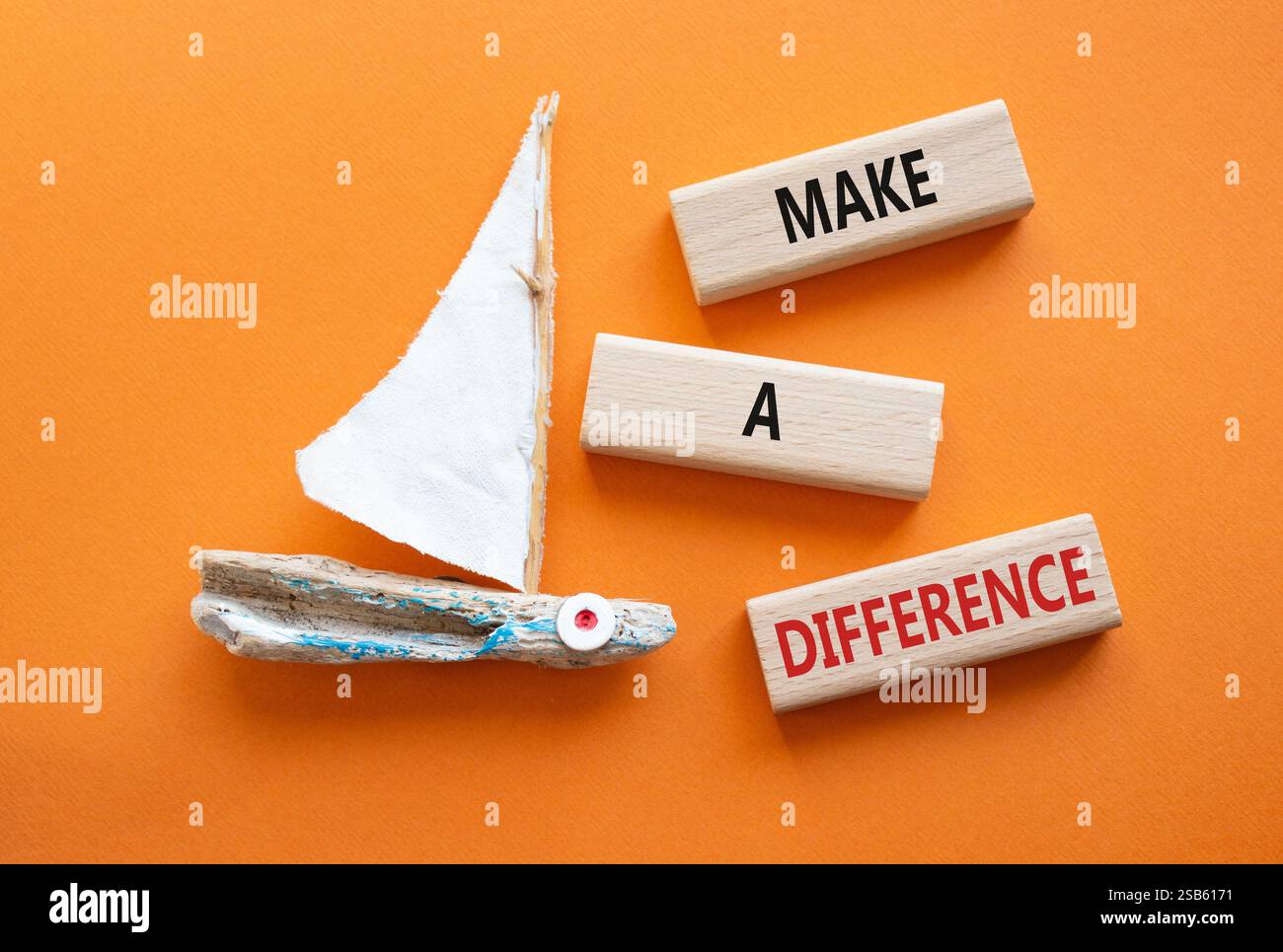 Make a difference symbol. Concept words Make a difference on wooden ...