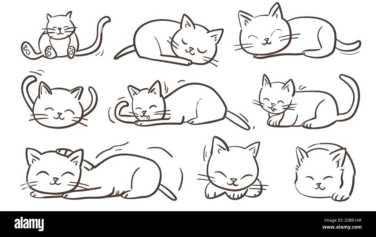 This series of charming cartoon doodle captures the everyday moments of ...