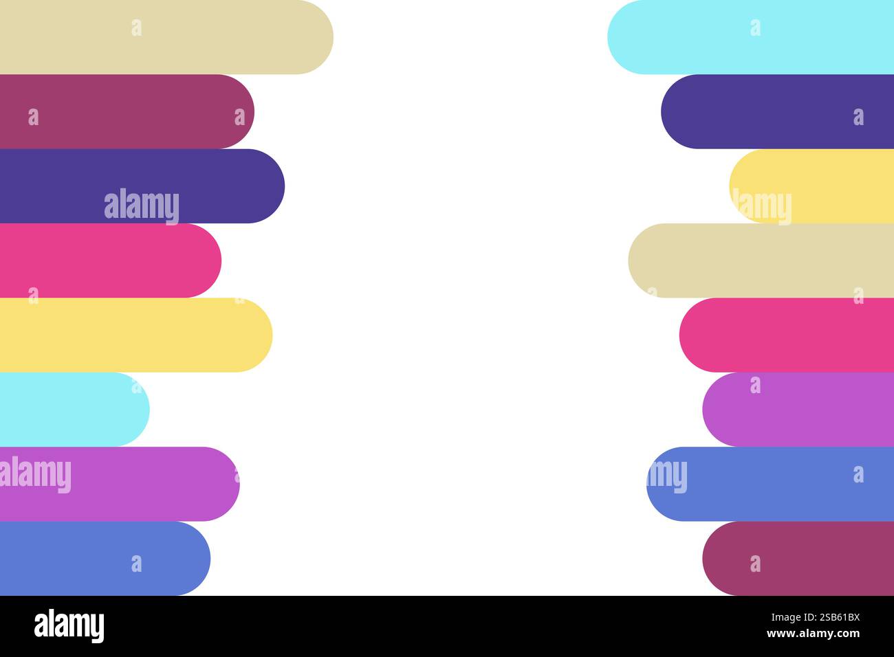 A multicolored pattern adorns a stark-white backdrop, creating a ...