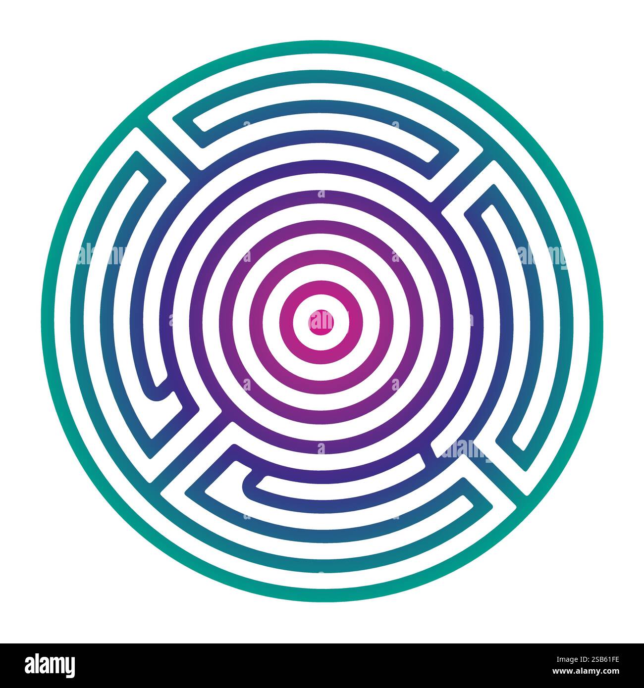 Colorful circular maze design with concentric patterns and vibrant tones Stock Vector Image ...