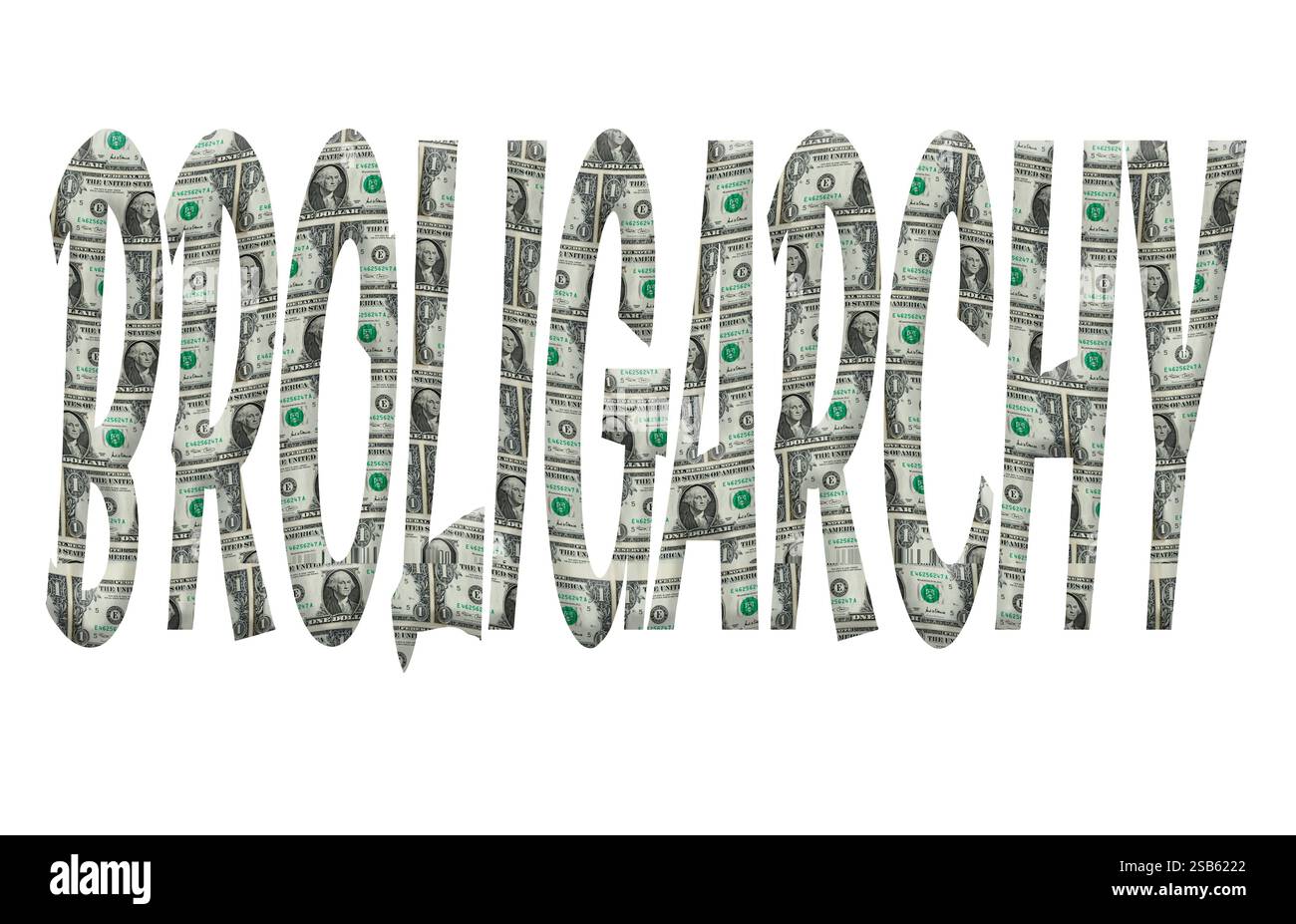 Digital composite The word Broligarchy with an overlay of American ...