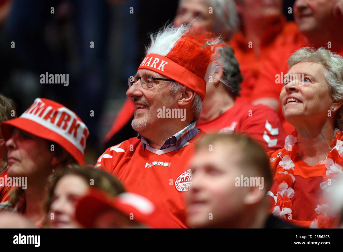 Oslo, Norway. 31st Jan, 2025. Danish handball fans seen on the stands ...