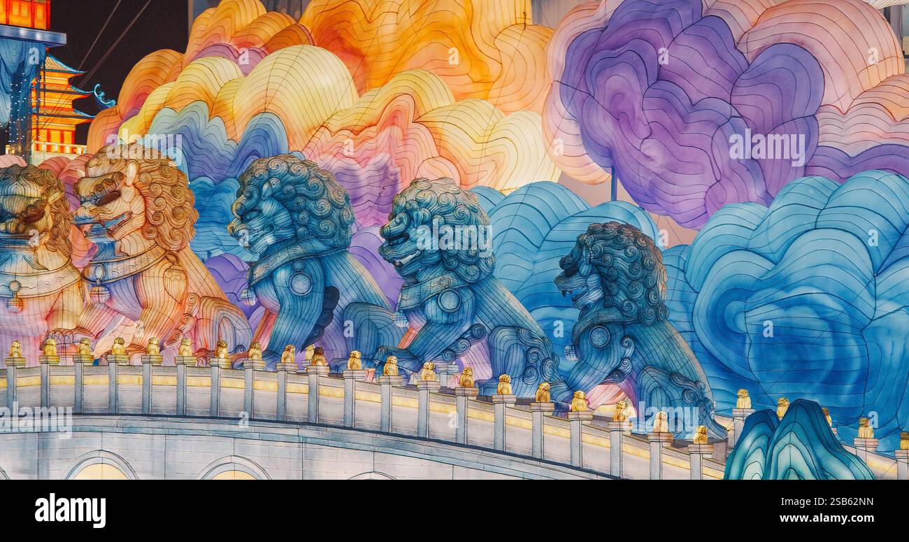 Beijing, China. Zigong Lantern Festival In Beijing. Lighting ...