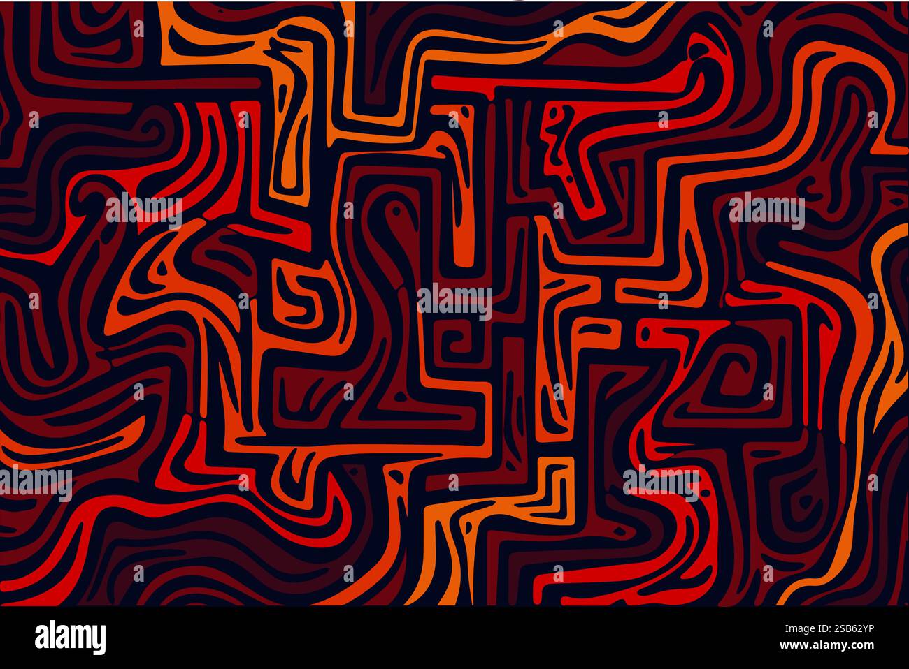 Abstract Design With Swirling Lines In Warm Colors Creates A Dynamic Visual Effect Stock Vector
