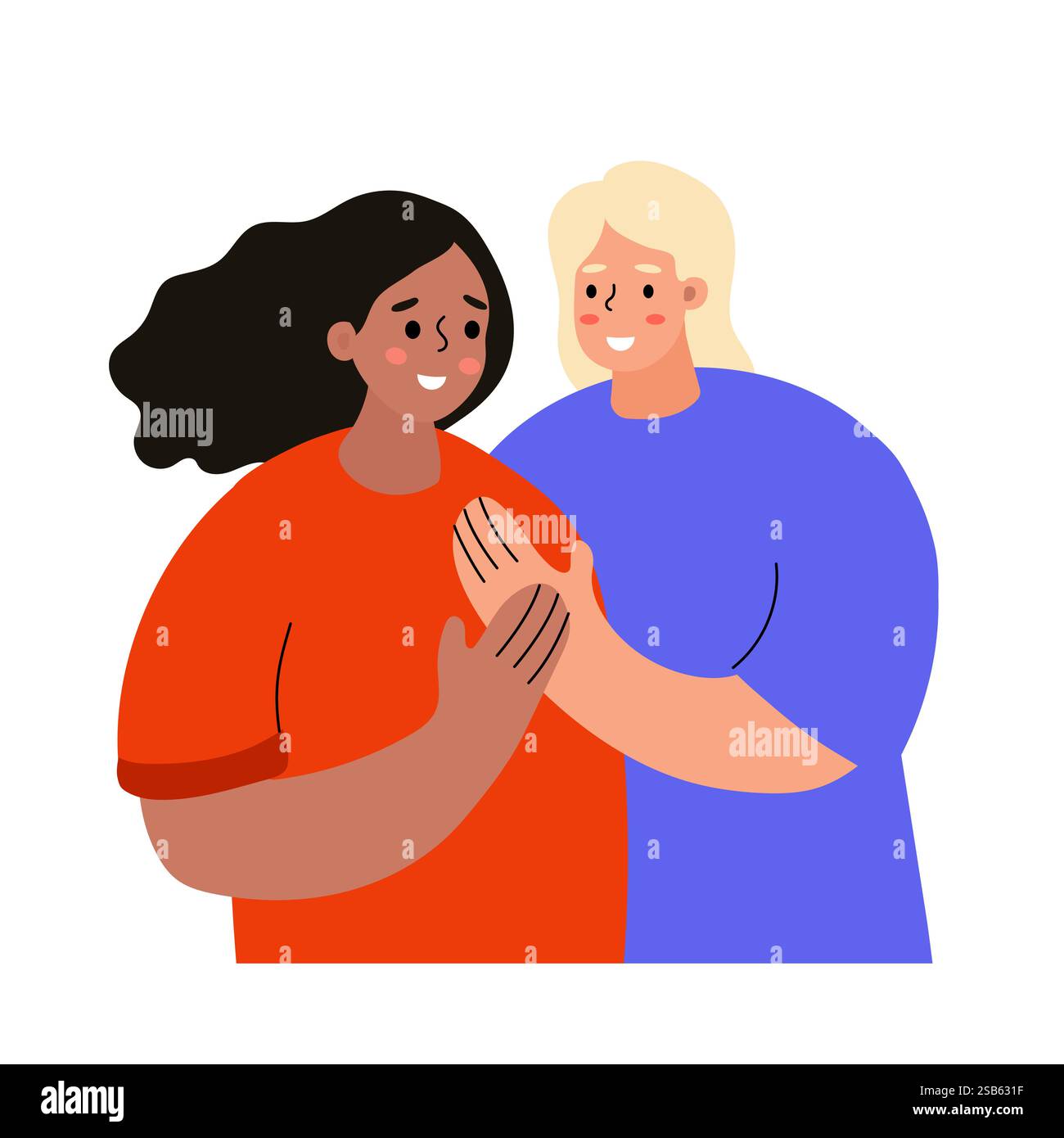 Two friends share laughter creativity Stock Vector Images - Alamy