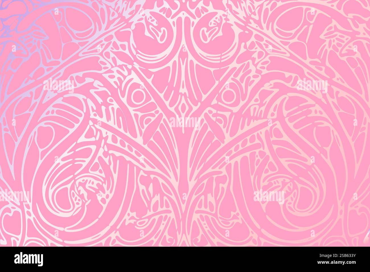 Intricate pink abstract design with flowing patterns and detailed ...