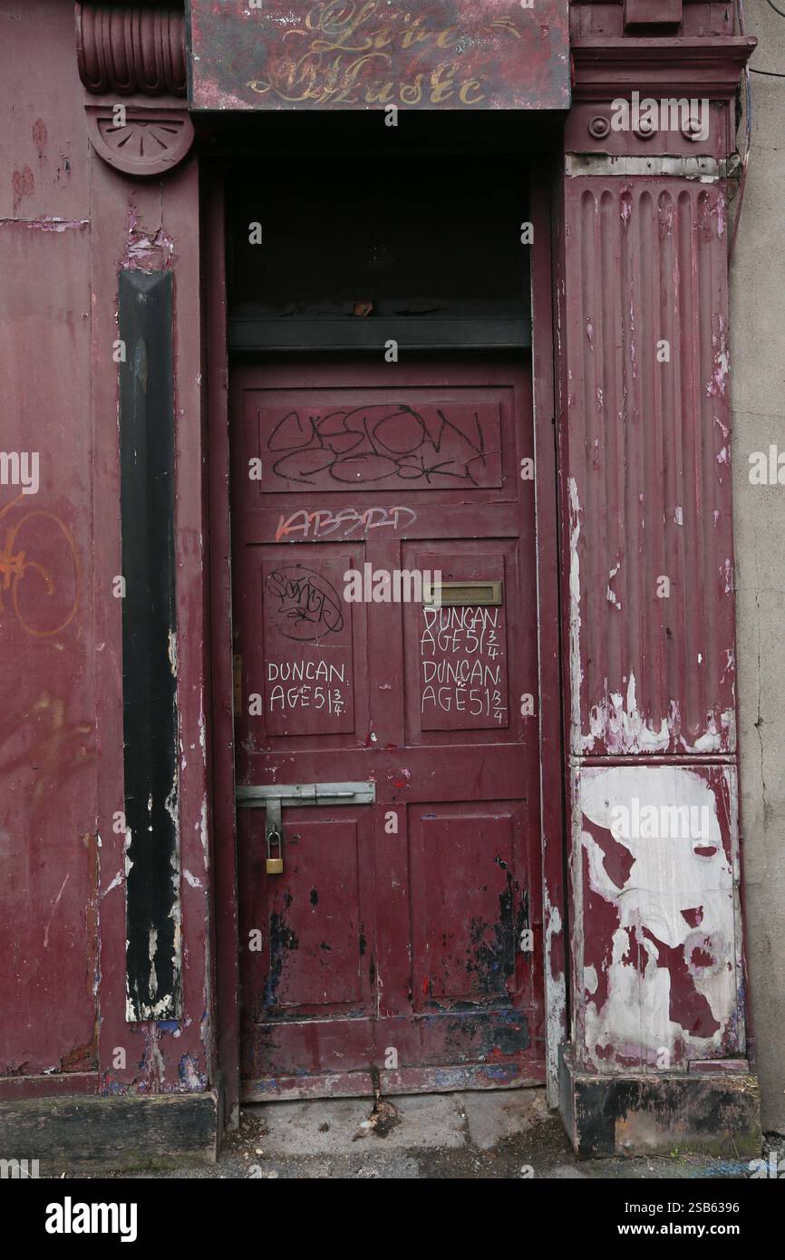 Dublin, Ireland - 21st January 2025 - Old front door covered in ...