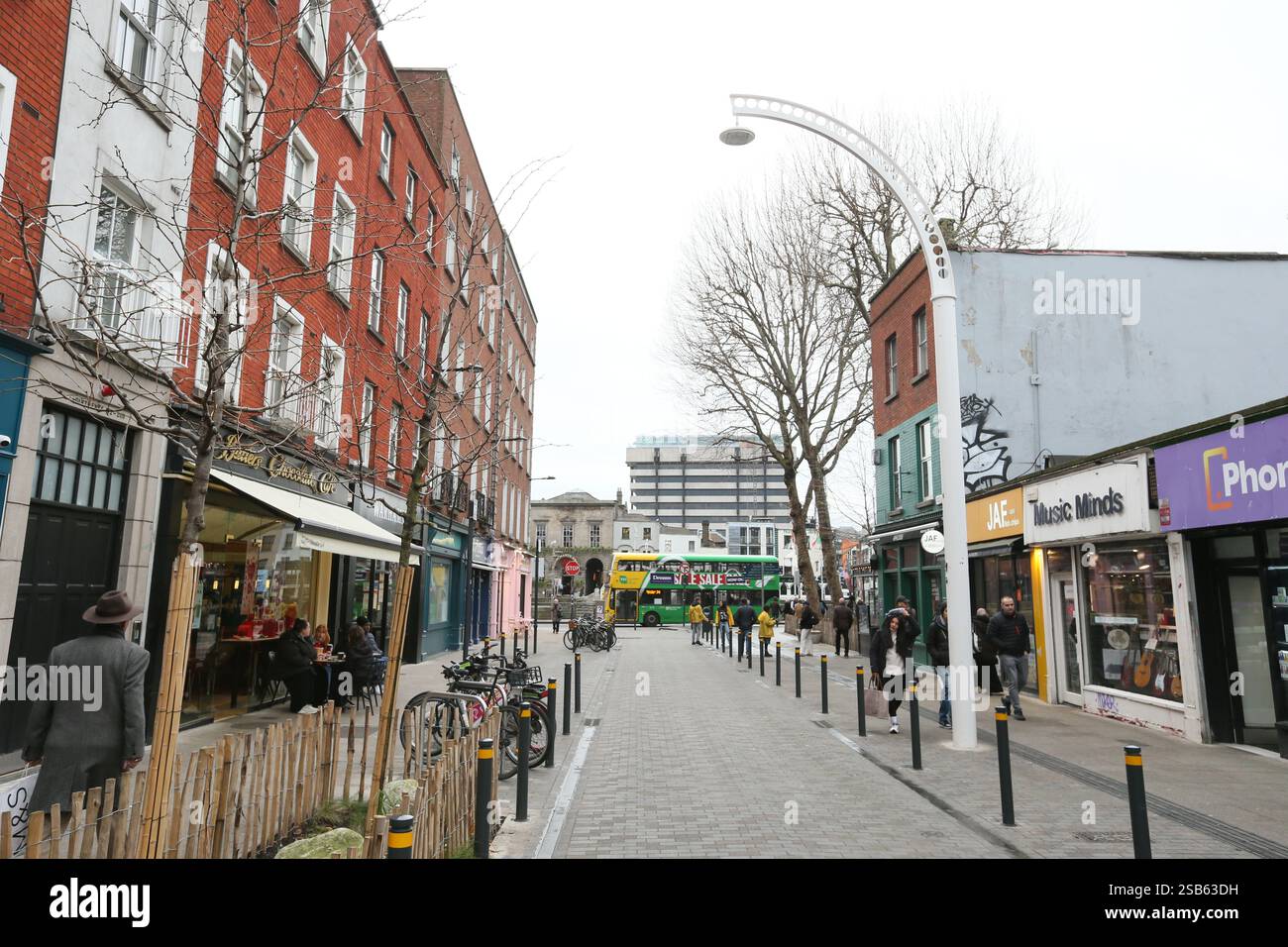 Dublin, Ireland - 21st January 2025 - View of the pedestrianised ...