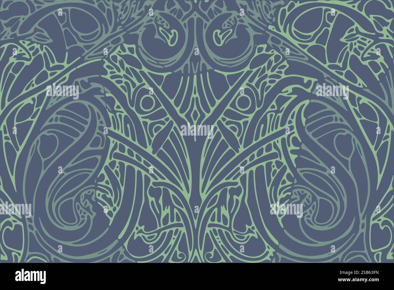 Intricate plant-inspired pattern showcasing elegant swirls and curves ...