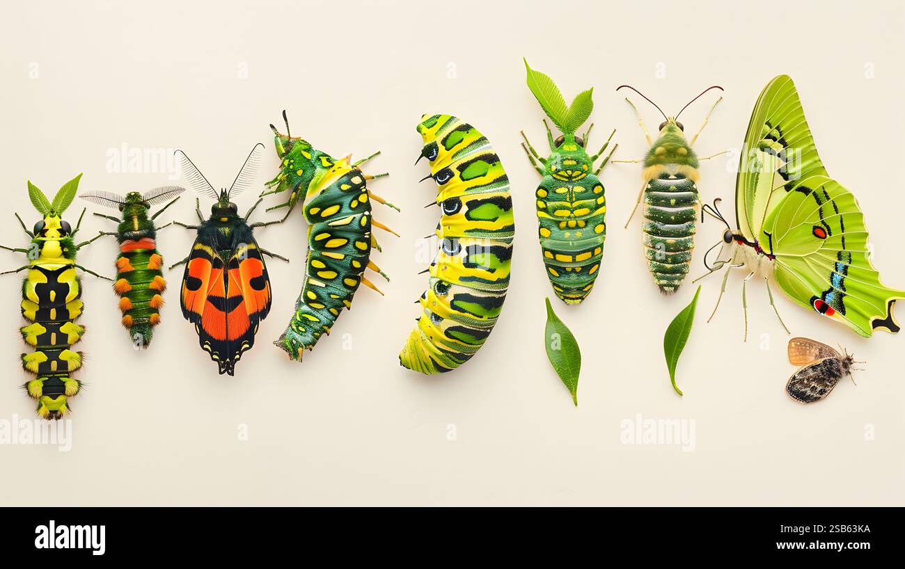 This image showcases an representation of the metamorphosis process ...