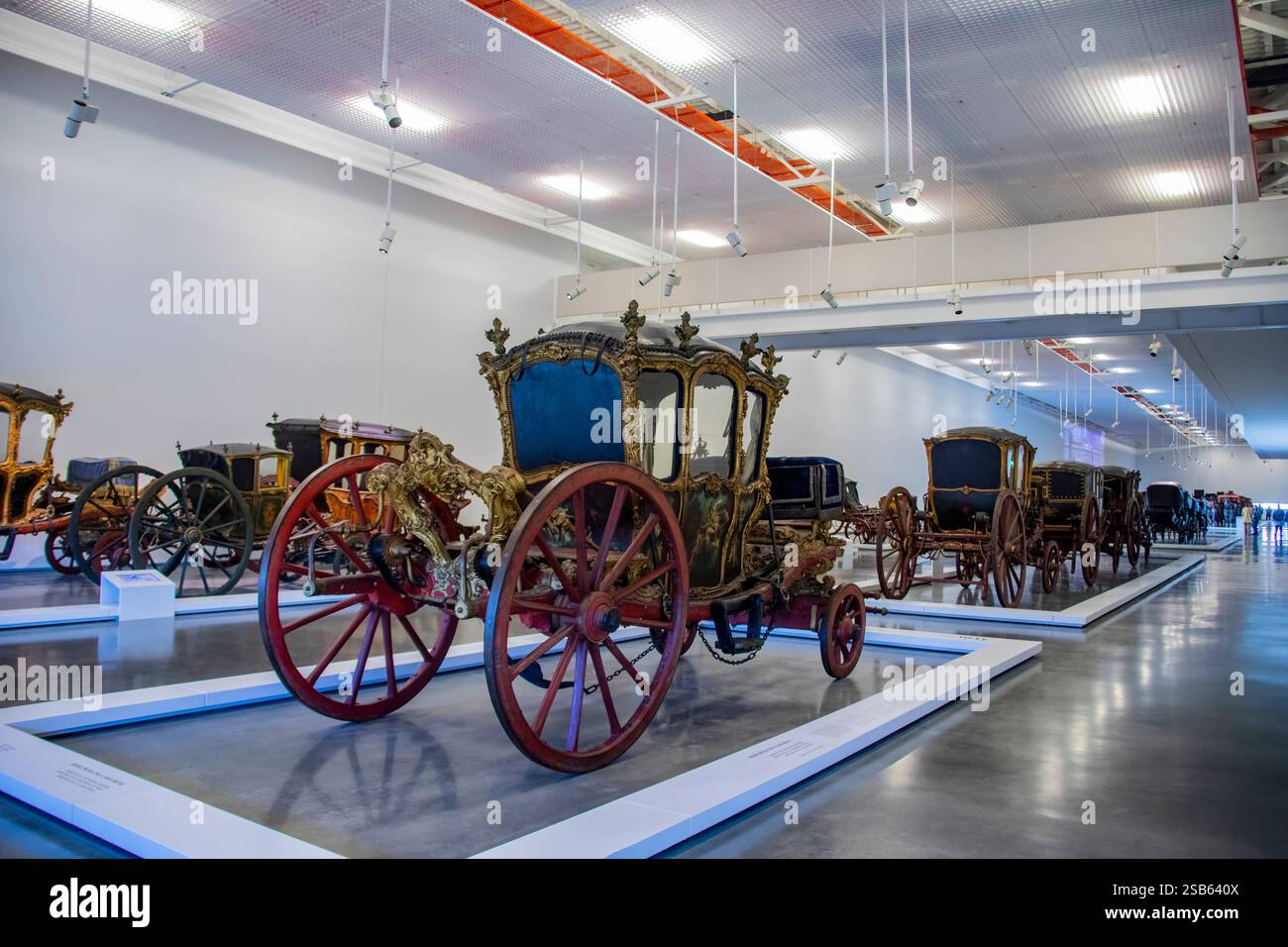 Lisbon Portugal : the exhibition hall of Royal carriage museum, one of ...