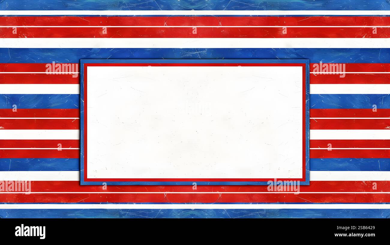 This vibrant and minimalist design features a bold red and blue striped ...