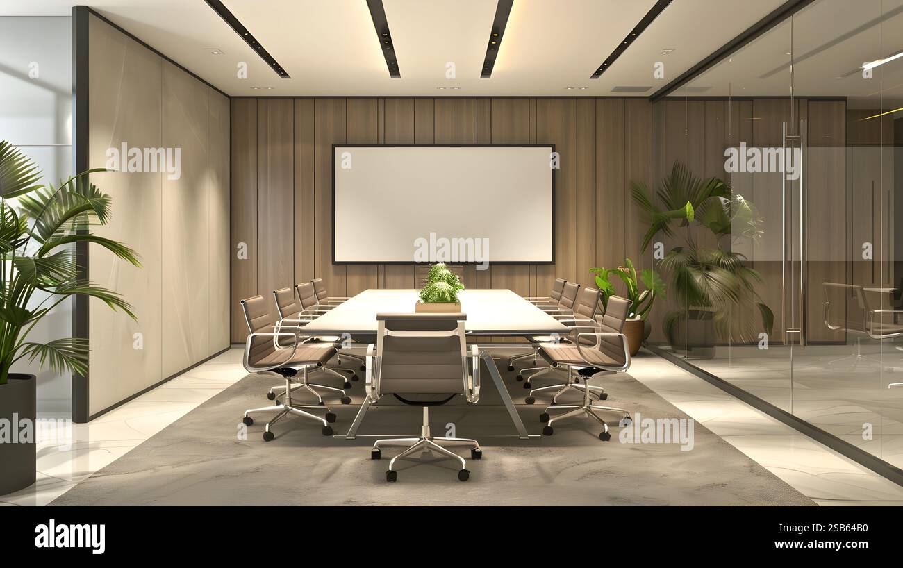 This image showcases a contemporary and well-appointed conference room ...