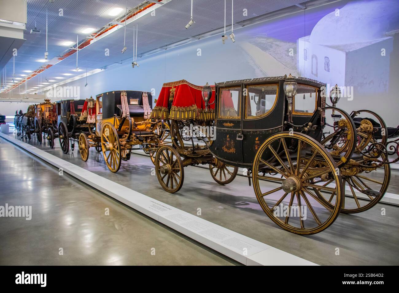 Lisbon Portugal : the exhibition hall of Royal carriage museum, one of ...