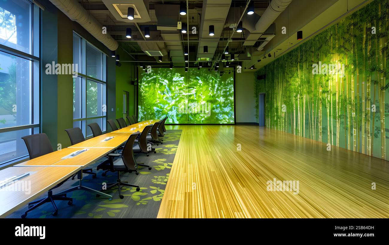 This modern conference room showcases a commitment to environmentally ...