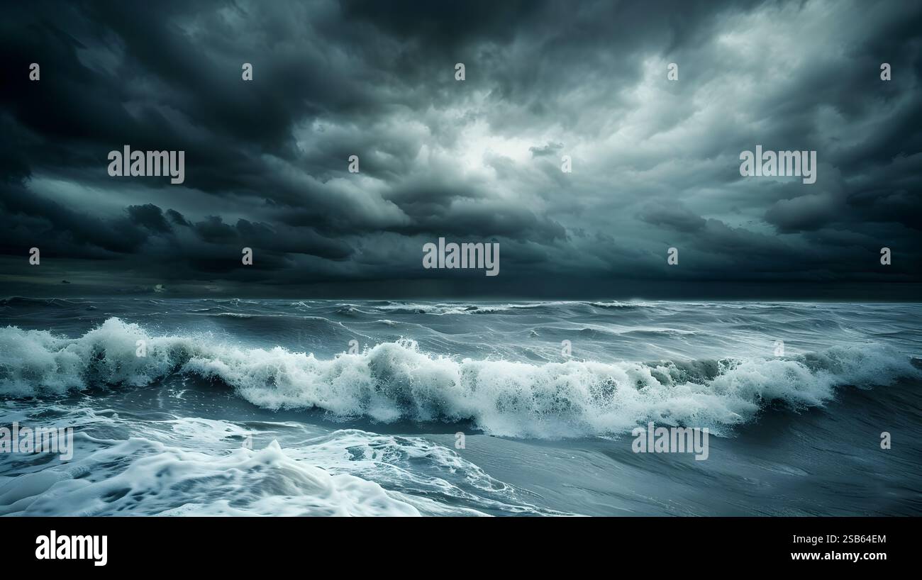 This dramatic image captures the raw power and untamed nature of the ...
