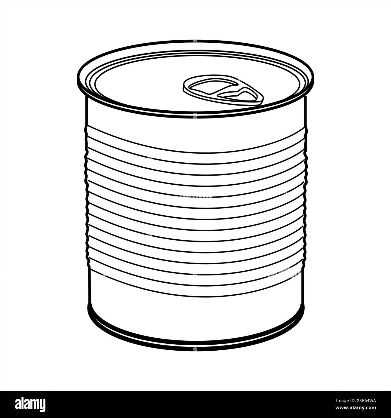 Opened tin can. Vector outline icon. cartoon Stock Vector Image & Art ...