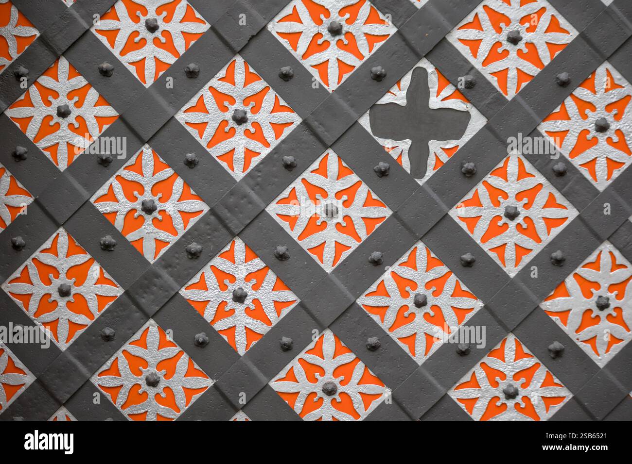 metal grid with a decorative pattern. The grille is made of metal and ...