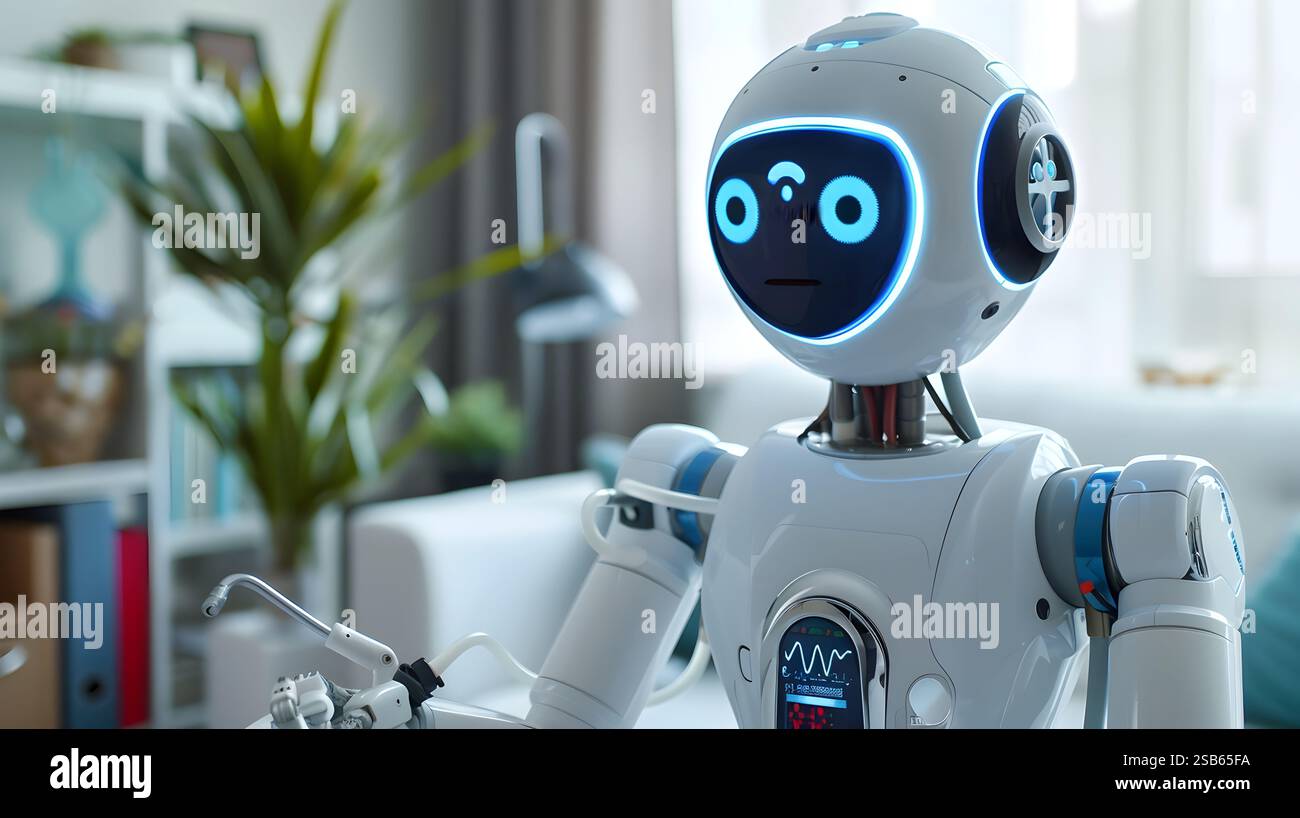 A futuristic robotic healthcare assistant equipped with medical ...