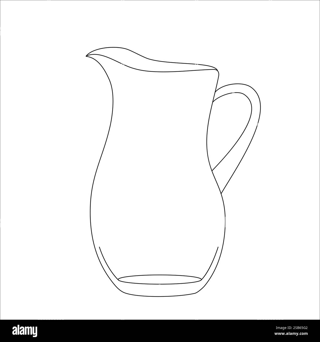Outline vector hand drawn illustration of glass milk jar with milk ...